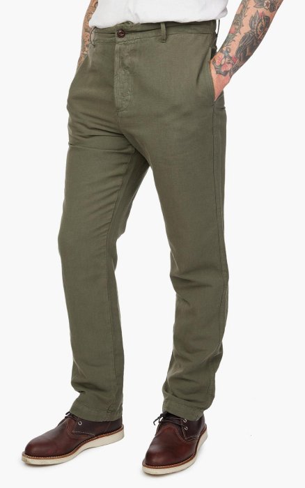 生來狂野一元起標全新義大利製Tellason Army Chino美式復古中腰小直筒棉麻混紡軍綠色休閒長褲W33 Made in Italy | Yahoo拍賣