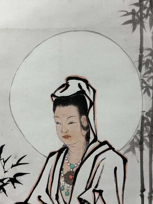 季康竹林觀音設色紙本立軸(20250619-1)【汲雅堂專營字畫手稿古籍 歡迎委託拍賣】 | Yahoo拍賣