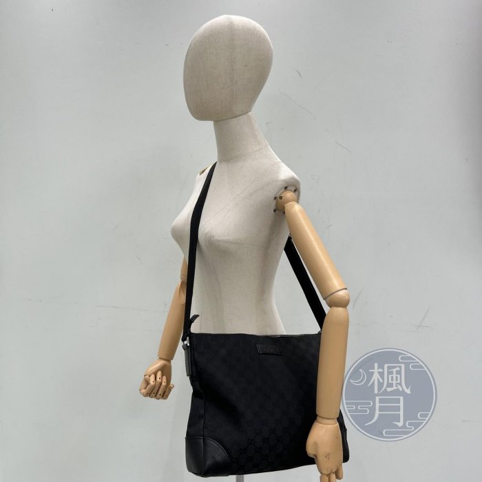 【一元起標 05/23】 GUCCI 110054 黑 GG紋 帆布 斜背 | Yahoo拍賣