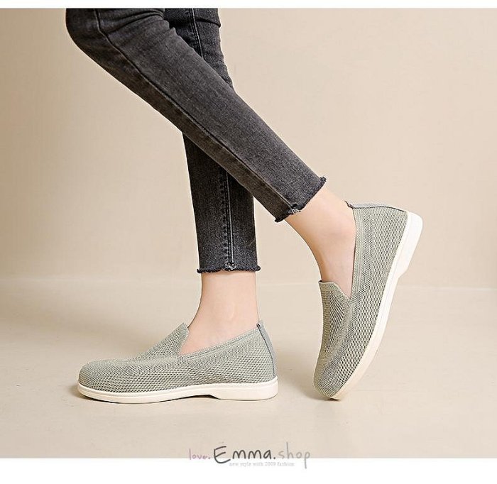 EmmaShop艾購物-韓國同步上新-素面針織透氣休閒便鞋/休閒鞋/懶人鞋 | Yahoo拍賣