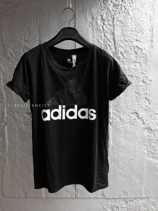 CA 愛迪達 adidas 女款 黑色 純棉 休閒短t M號 一元起標無底價E277 | Yahoo拍賣