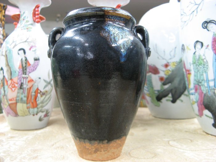 @-順治爺-@s712號@早期收藏@~黑唐鈞窯.如意環耳瓶~@1999元起標 | Yahoo拍賣