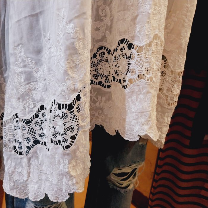 Sweet111韓國甜心 *專櫃品牌 精緻刺繡棉質長版上衣罩衫 超值!!一百元起標無底價 | Yahoo拍賣