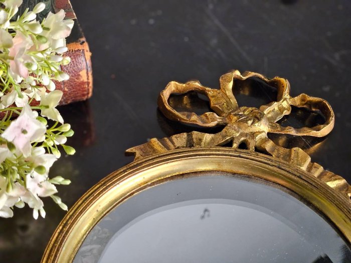 法國 立體 蝴蝶結 洛可可 古董 厚實純銅 掛鏡 MI0105【卡卡頌 歐洲古董】 | Yahoo拍賣