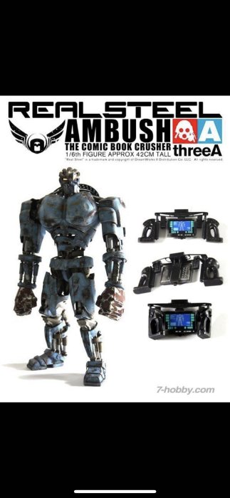 全新 ThreeA 3A 1/6 官網限定版 REAL STEEL AMBUSH 鋼鐵擂台 突擊者 | Yahoo拍賣