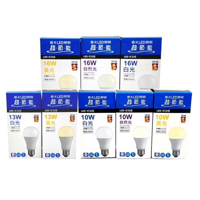 億光 超節能 LED 10W 13W 16W E27 高亮度 高光效版 LED 燈泡 | Yahoo拍賣