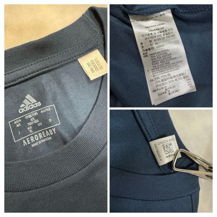 adidas 藍色品牌LOGO印花霜淇淋圖繪造型圓領短袖T恤 / XL / E246 | Yahoo拍賣