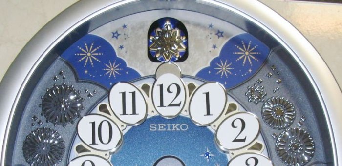 SEIKO 精工寶藍色系繽紛煙火施華洛世奇水晶18組音樂、西敏寺鐘聲活動舞台掛鐘 型號：QXM379S【神梭鐘錶】 | Yahoo拍賣