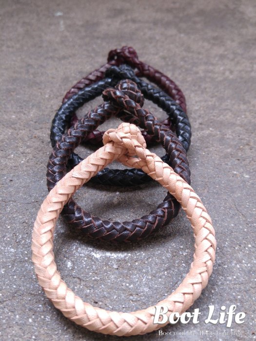 【Boot Life】袋鼠皮 編織手環 手工編織 皮革手環 黑色 | Yahoo拍賣