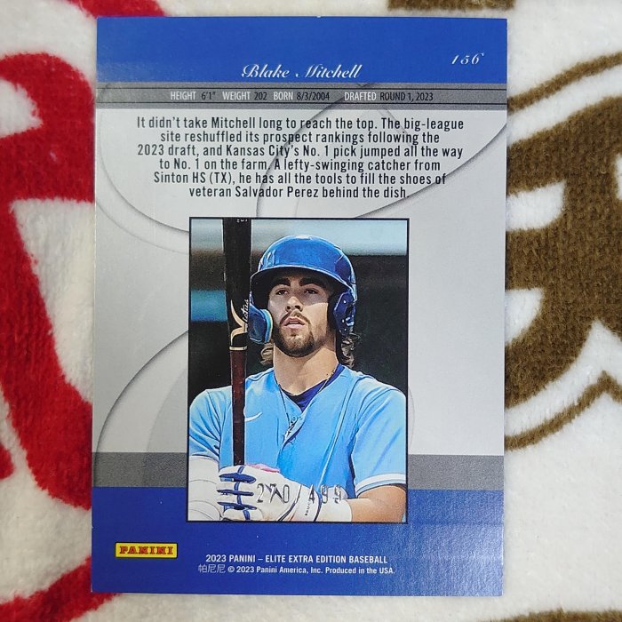 [ 日米哈棒 ] 2023 Panini Elite Blake Mitchell 限量特卡 #/499 | Yahoo拍賣