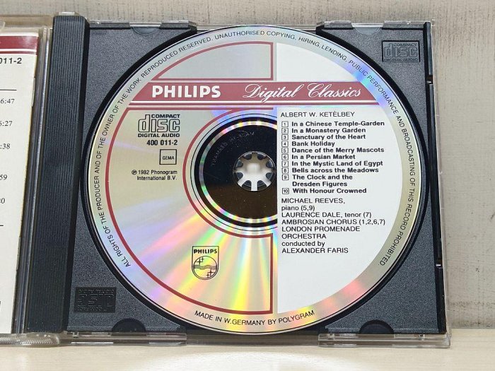 【駱克二手古典CD】KETELBEY ALEXANDER FARIS 德國銀圈版 專輯頁&封底黃斑 外殼側邊貼紙 小刮傷 不影響播放 無 ...