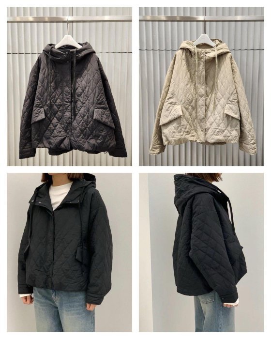 【韓國已斷貨】 OoO三元OoO韓國進口-Ncode下襬釦環.菱格紋車線.防風材質.連帽.舖棉.外套 | Yahoo拍賣