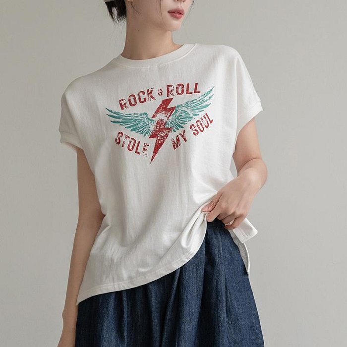 Bellee 正韓 閃電天使翅膀包袖棉質上衣 (3色) 【0730-44】 | Yahoo拍賣