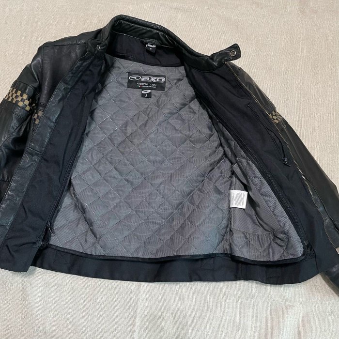 老品牌 AXO vintage LEATHER JACKET 復古 高端 系列 防摔 皮衣 護具 真皮 皮革 防摔衣 羊皮 騎士 ...