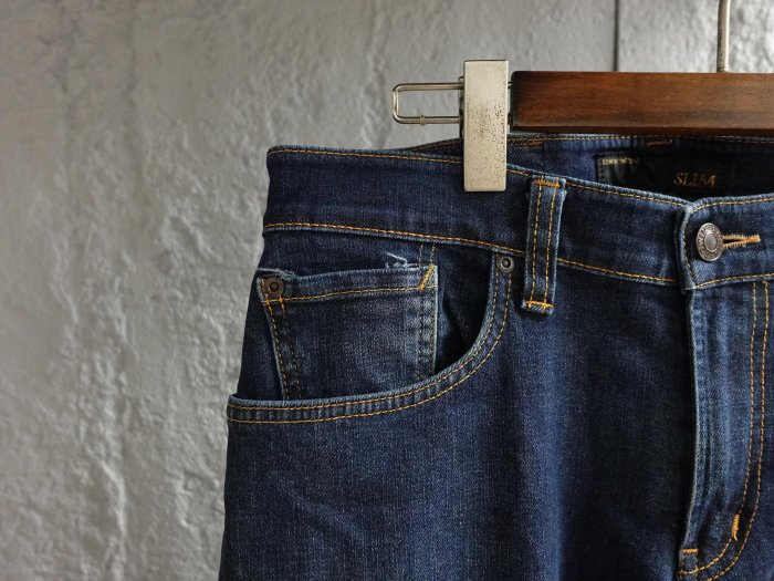 CA 愛德恩 EDWIN 藍色仿舊 合身版 彈性牛仔褲 33腰 一元起標無底價E512 | Yahoo拍賣