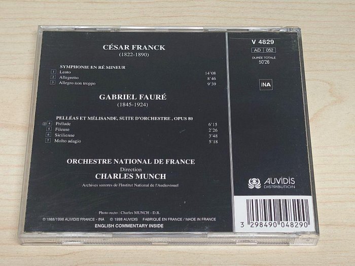 【駱克二手古典CD】FRANCK FAURE MUNCH 法國版BY MPO 專輯頁黃斑&霉點&壓痕 封底霉點 外殼封面裂痕 小刮傷 不影響 ...