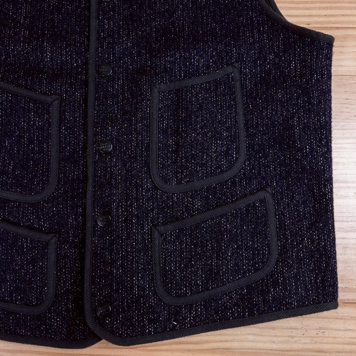 6/2(一)結標【Brown's Beach Jacket】二手美品《40(L)》BBJ by FULLCOUNT 藍色經典胡椒鹽工裝背心 一元起標 | Yahoo拍賣