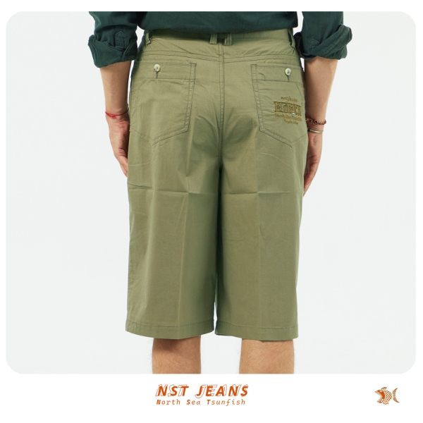【NST Jeans】輕軍綠 極薄舒彈高腰七分褲 男 台灣製 特大尺碼(中高腰 鬆緊帶) 005(26351) | 無袖/背心 | Yahoo購物中心