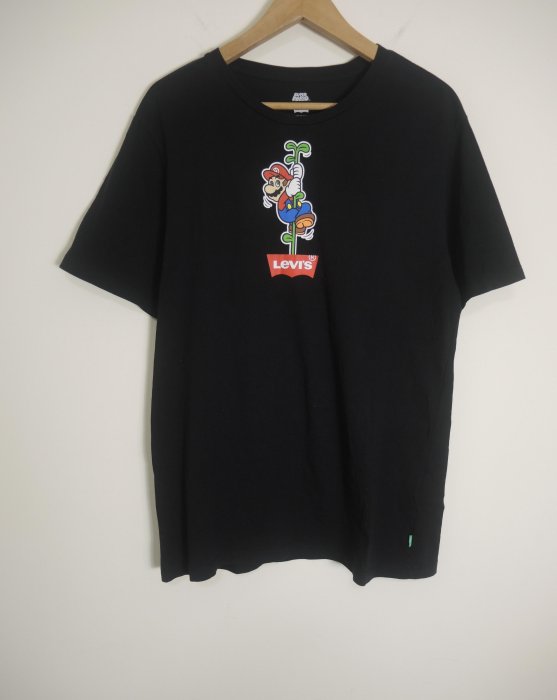 Furugi Shop 美國百年老牌 Levis x Super Mario 馬利歐 黑色 聯名 短袖T恤 一元起標 1G587 | Yahoo拍賣