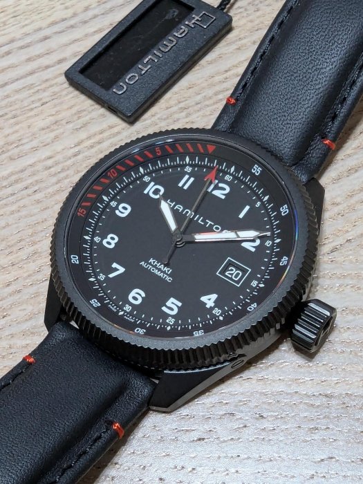 限清倉拍賣下標 全新Hamilton 漢米爾頓Khaki Takeoff Air Zermatt 42mm 自動錶 H76695733 ...