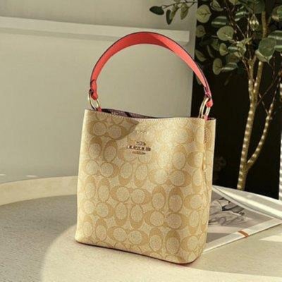 【小怡代購】全新 COACH 2312 美國正品代購新款女士經典PVC配牛皮小號水桶包 手提包 單肩斜跨包 超低直購 | Yahoo拍賣