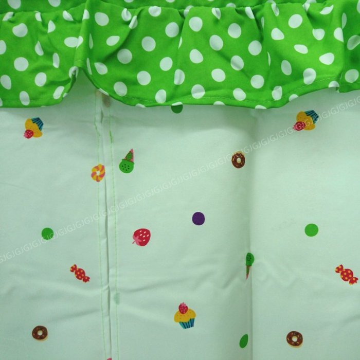 佳冠附發票~綠 甜心女孩小可愛造型長門簾 對開長門簾 台灣製 尺寸約:82*150CM 一片式對開長門簾 裝飾簾 | Yahoo拍賣