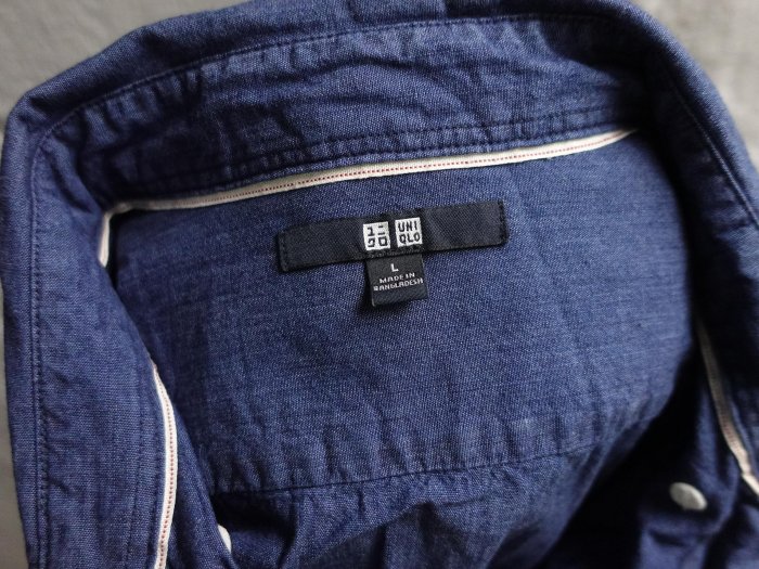 CA 日本品牌 UNIQLO 藍色 純棉 短袖襯衫 L號 一元起標無底價E528 | Yahoo拍賣