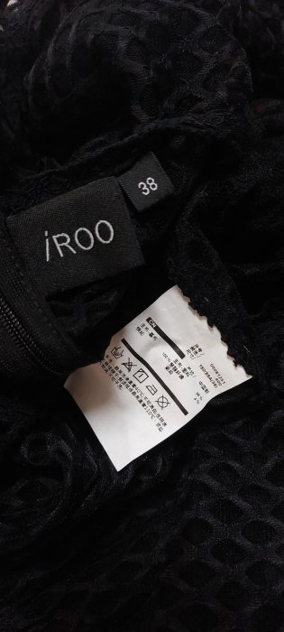 Af510設計師iROO黑色菱格網紗連身裙洋裝38 | Yahoo拍賣