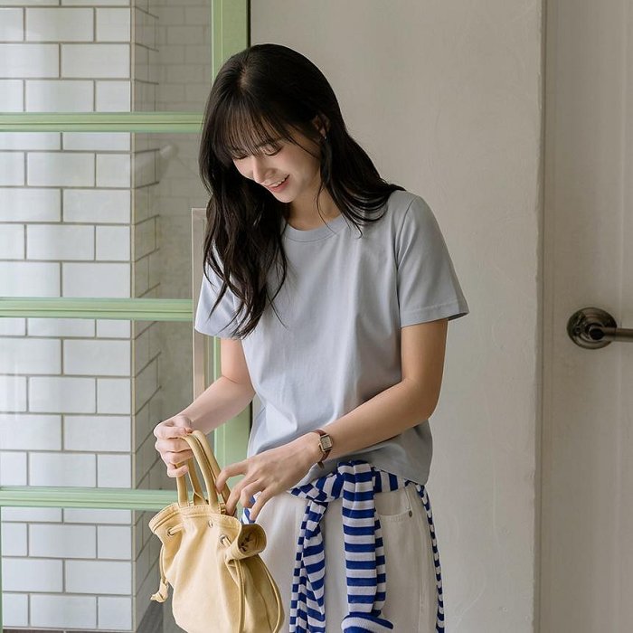 Bellee 正韓 基本款舒適柔軟短袖棉上衣 (8色) 【0411-95】 | Yahoo拍賣