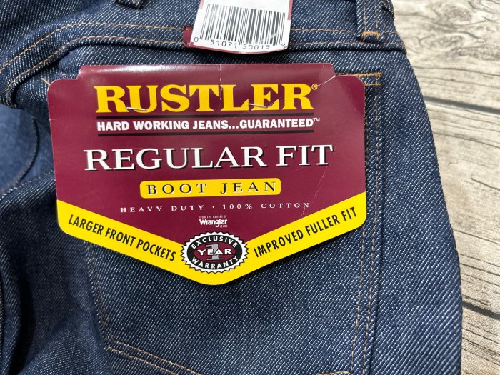 《Classic Hunter》一元起標全新美國百年經典Wrangler Rustler【超稀有90s厚磅硬實純棉原色牛仔褲（約8千元）】34腰，腰寬約42 | Yahoo拍賣