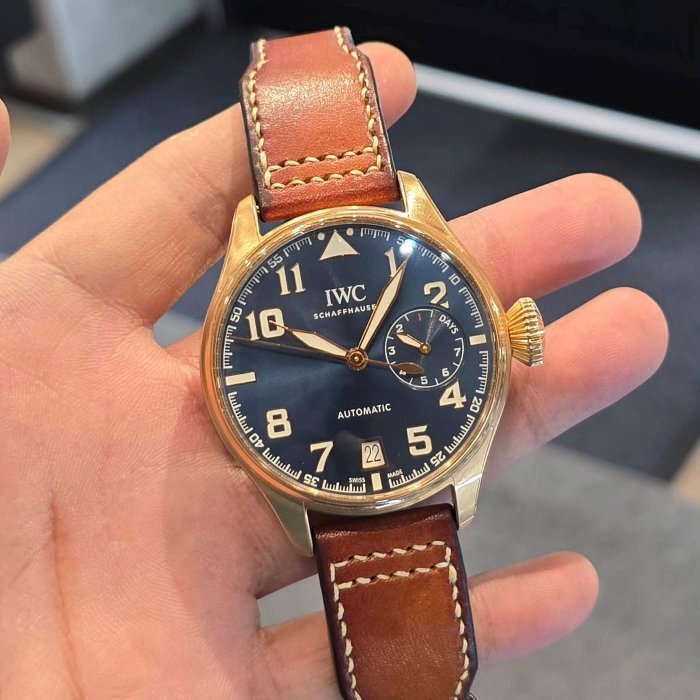 IWC 萬國 IW500909 大型飛行員系列 小王子特別版 藍色面盤 日期窗 動能顯示 自動上鍊機械表 46.2mm | Yahoo拍賣