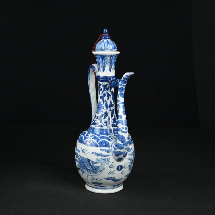 《玖隆蕭松和 挖寶網Q》陶瓷 青花 底款大清康熙年製 龍鳳呈祥 壺 擺飾 擺件 重約 0.5kg (21421) | Yahoo拍賣