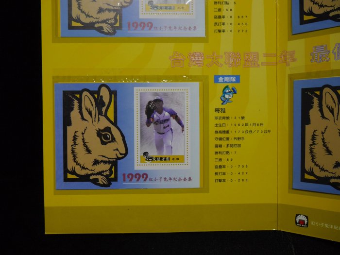 【阿輝の古物】台灣郵票_1999年 棒球 紅小子兔年紀念套票_#E29 | Yahoo拍賣