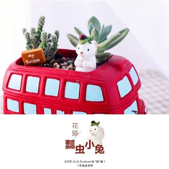 【微景小舖】zakka 瓢蟲小兔花插(單入)微景觀擺件多肉植物苔蘚生態瓶配件 景觀盆栽 zakka 攝影道具 公仔 | Yahoo拍賣