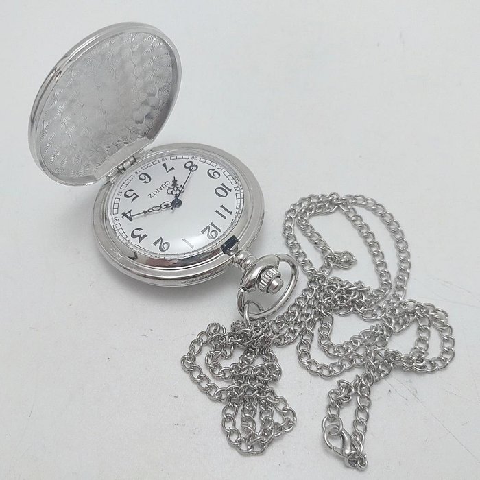 【timekeeper】 全新帶鏈石英獵人懷錶(銀色) | Yahoo拍賣