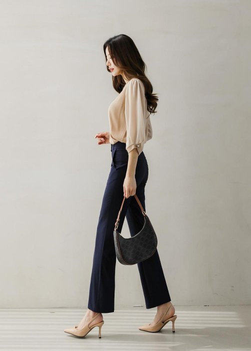 Forever Kids 正韓 好美氣質拼接雪紡抓褶袖 上衣【YL65369】韓國代購 | Yahoo拍賣