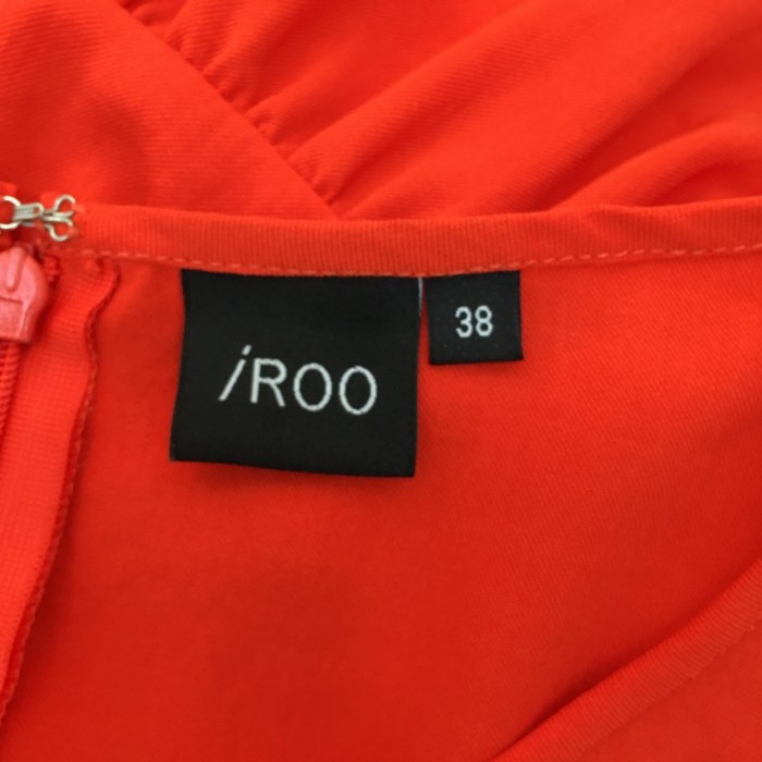 【愛莎＆嵐】 iROO 女 桔色素面短袖洋裝/38 11404 11（限小綿下單） | Yahoo拍賣