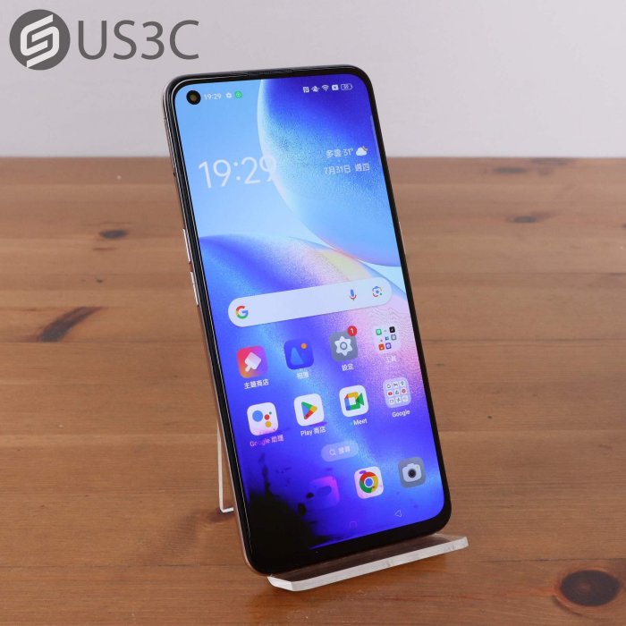 【US3C-板橋店】【一元起標】OPPO Reno5 CPH2145 8G 128G 5G 幻彩銀 6.4吋 90Hz更新率 AI錄影 超級閃 ...