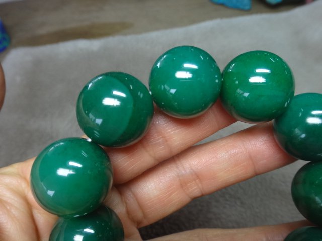 《藍晶寶石玉石特賣→〈手鍊系列〉→天然高冰種清透綠玉髓20MM手珠鍊→Z40 | Yahoo拍賣