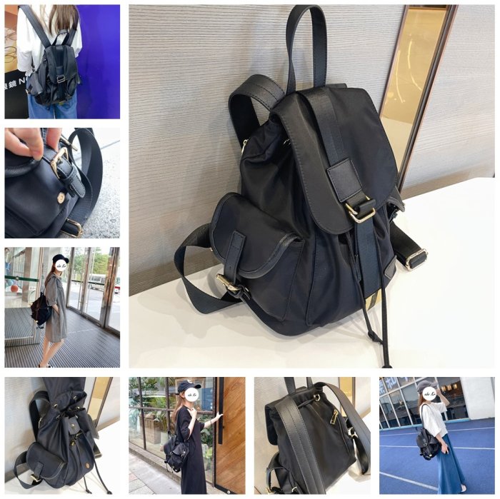 ＊EBO_KR＊韓 輕量升級進化版~真皮拼接帆布磁釦寬帶後背包 | Yahoo拍賣