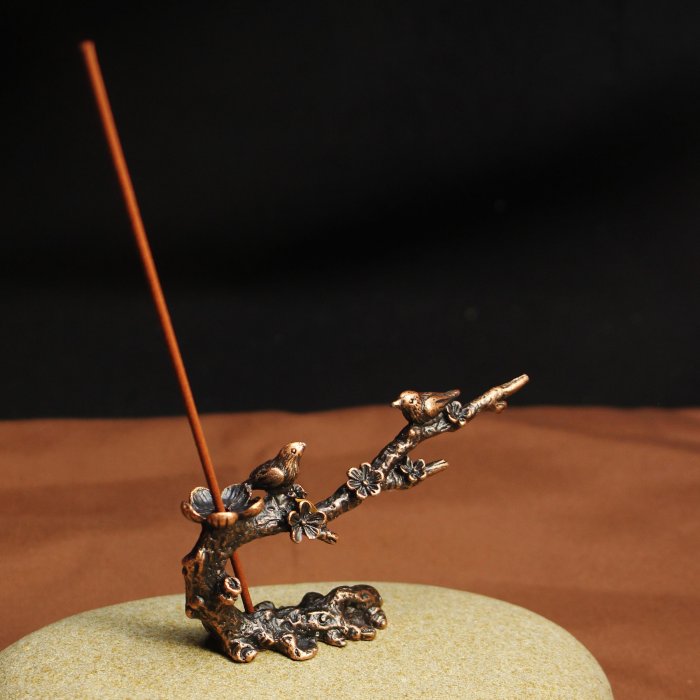 【桑園の】精美銅器 香道具 古梅雀鳥 倒流香座 線香座 香插 Q 6319 | Yahoo拍賣