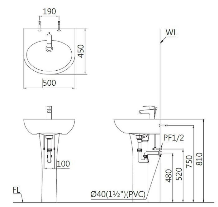 【達人水電廣場】CAESAR 凱撒 L2152S／B380C 面盆配長瓷腳 洗臉盆 面盆 | Yahoo拍賣