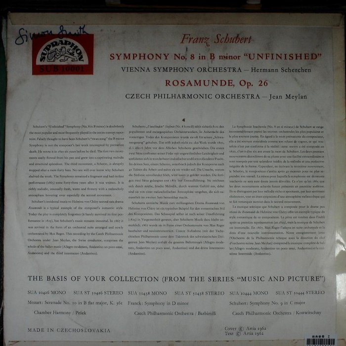 捷版古典-Supraphon/SUB 10001/舒伯特:第8號交響曲-未完成;羅莎蔓/謝爾辛-維也納交響,梅藍-捷克 | Yahoo拍賣