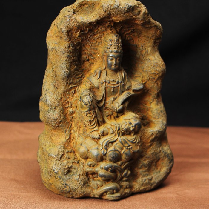 【桑園の】早期收藏 石雕 拓石 如意觀音 厚實 1182g 藏品 造像 (委託品) Q 7028 A01 | Yahoo拍賣