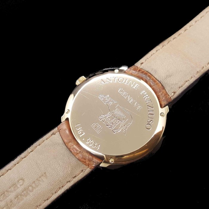 [雅痞公社]趣味收藏Antoine Preziuso安東尼斐修18K金自動上鍊機械錶,底蓋刻有梗圖-W0133 | Yahoo拍賣