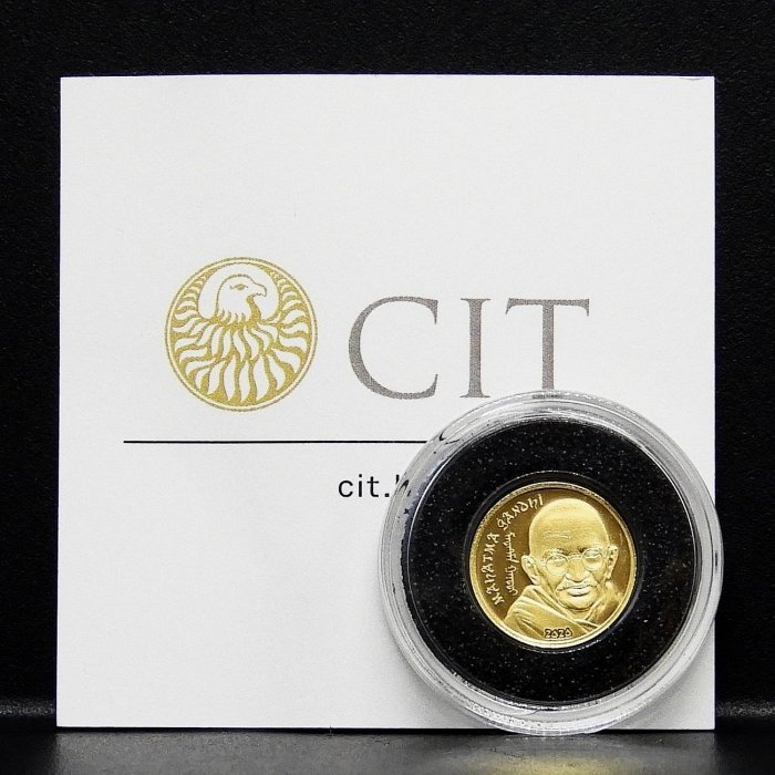 【周日結標】(J062-29)=2020年 蒙古 甘地精鑄紀念金幣=1枚附證=重約0.5g =保真 | Yahoo拍賣