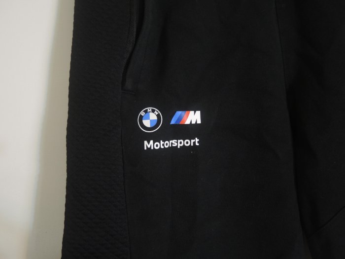Furugi Shop 德國運動品牌 PUMA x BMW F1 聯名 黑色 MPOWER LOGO 格紋拼接 高磅數 厚棉短褲 一元起標 ...