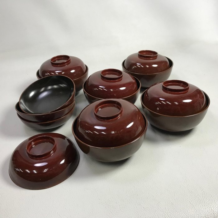 【藏舊尋寶屋】老日本 傳統漆工藝品 漆吸物碗/漆蓋碗 蓋付き御 共5碗9蓋 14入(一元起標)※2510301015623-1J※ | Yahoo拍賣