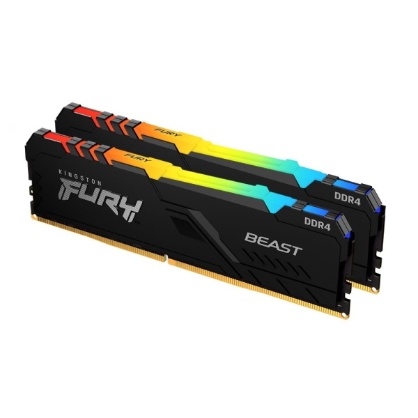 Kingston 金士頓 FURY Beast RGB DDR4 3600 32GB(16GBx2) 桌上型記憶體 KF436C18BB2AK2/32 | DDR4 3600 | Yahoo購物中心