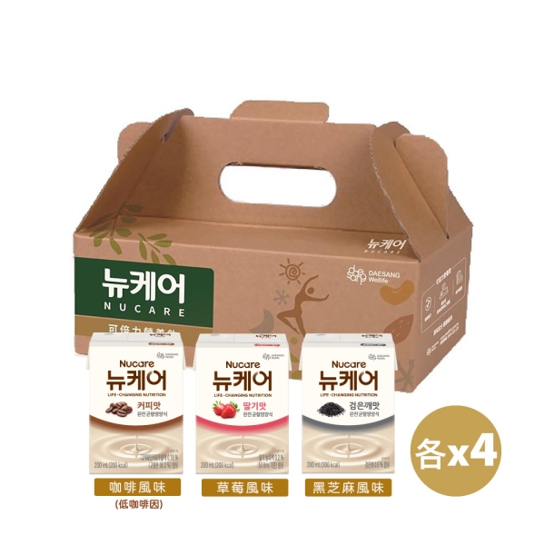 NUCARE 可倍力 營養飲禮盒-咖啡/草莓/黑芝麻 (200ml/12瓶/箱)【杏一】 | 機能保健 | Yahoo購物中心